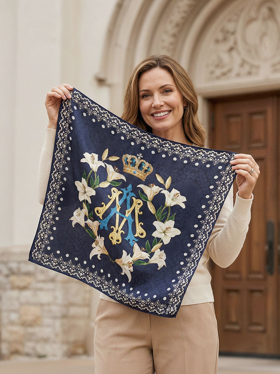 Catholight Heavenly Devotion: Sacred Symbol Square Scarf Set